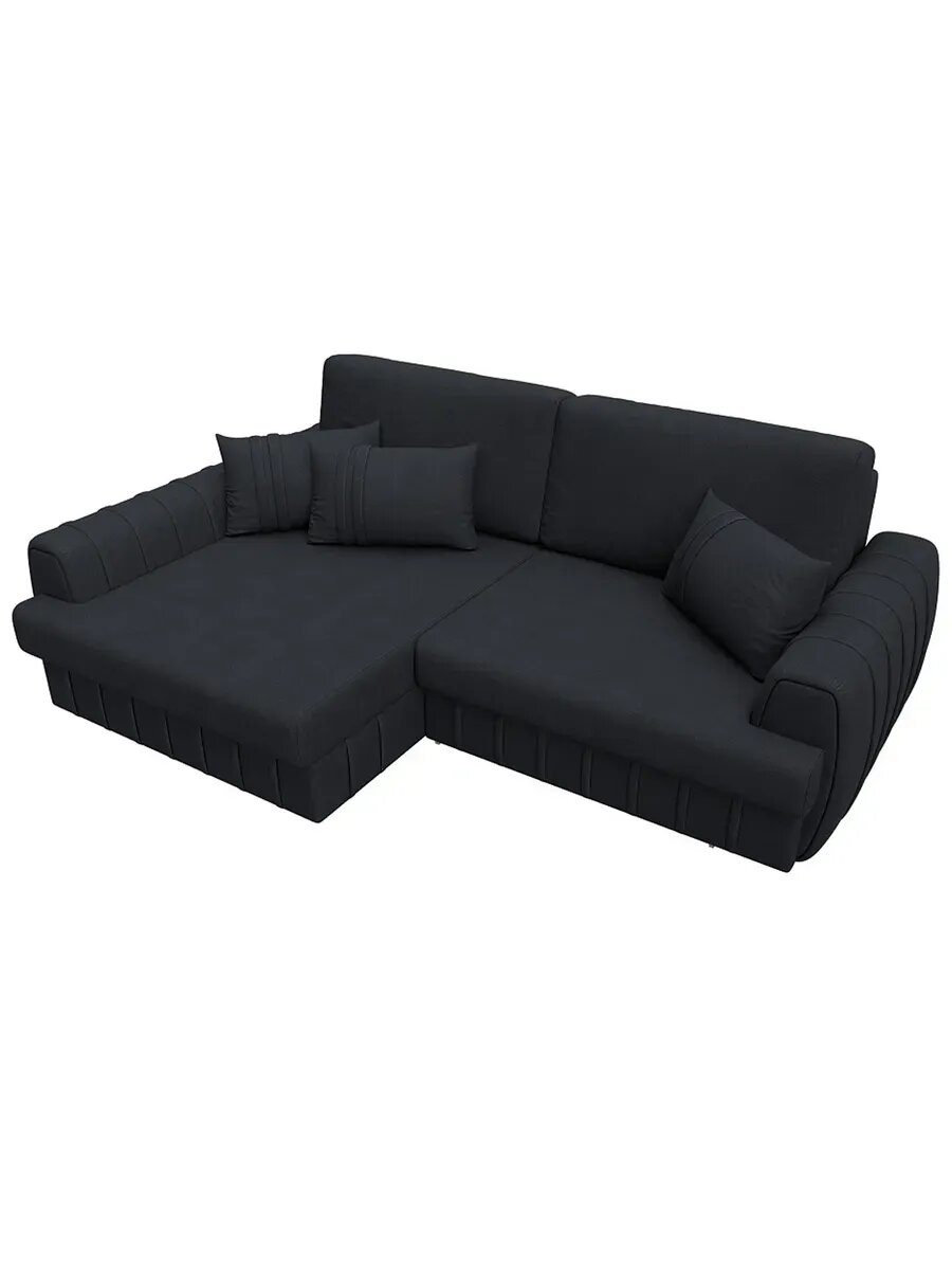 Диван угловой Монако, 240x93x163 см, со спальным местом 143х195 см, пружинный матрас, ящик для белья, угол слева, замша