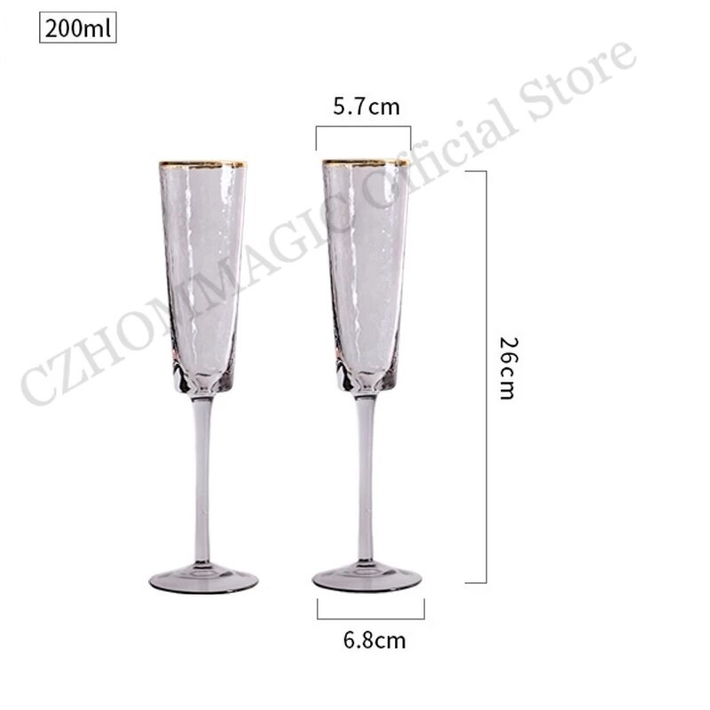 2 шт, бокалы для вина, стеклянные, 200/350 мл, Gray 200ml, 2Pcs