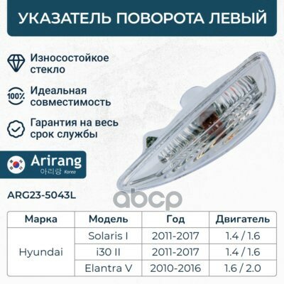 Повторитель указателя поворота Arirang арт. ARG23-5043L
