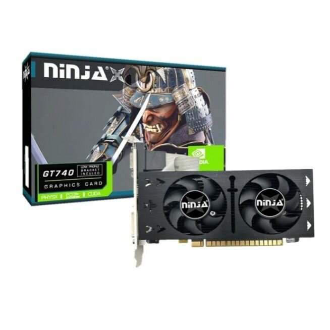Видеокарта SINOTEX GeForce GT 740 NINJA 4G (NF74LP045F) - PCI Express 3.0/3.1 x16, 4 ГБ, GDDR5, 128 бит, DVI, HDMI, VGA (D-Sub), GPU 993 МГц