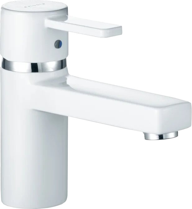 Смеситель для раковины Kludi Zenta 382519175 белый, глянцевый, кран для ванной в раковину, из латуни, рычажный, с керамическим картриджем