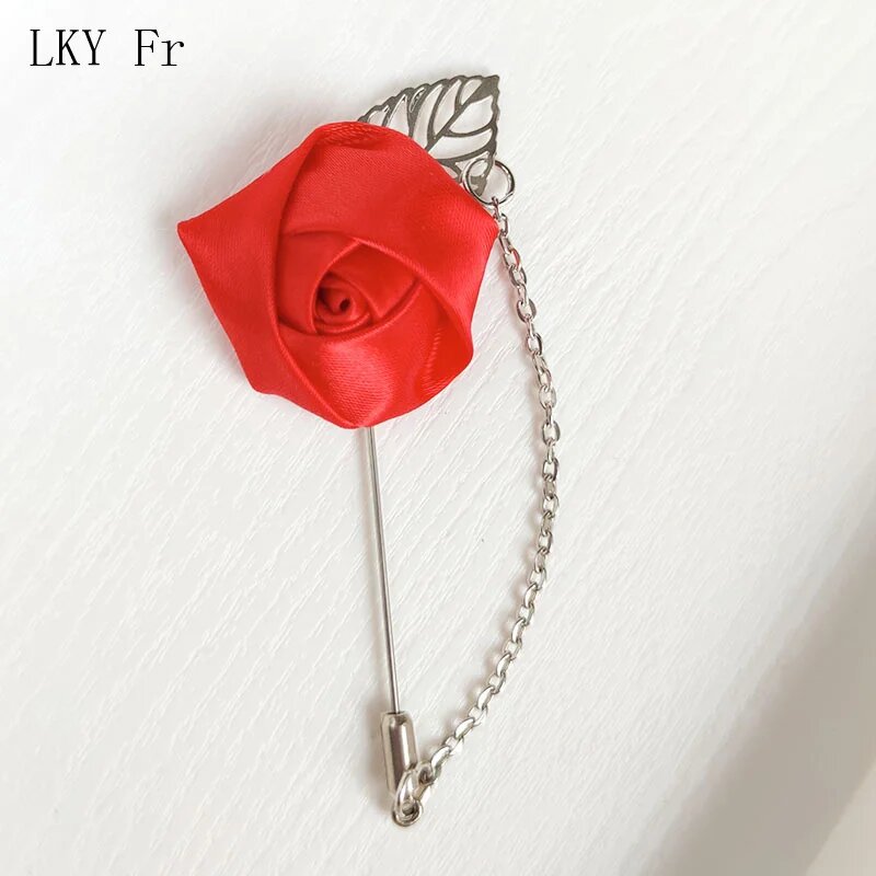 Бутоньерка из шелка LKY Fr красная boutonniere 16