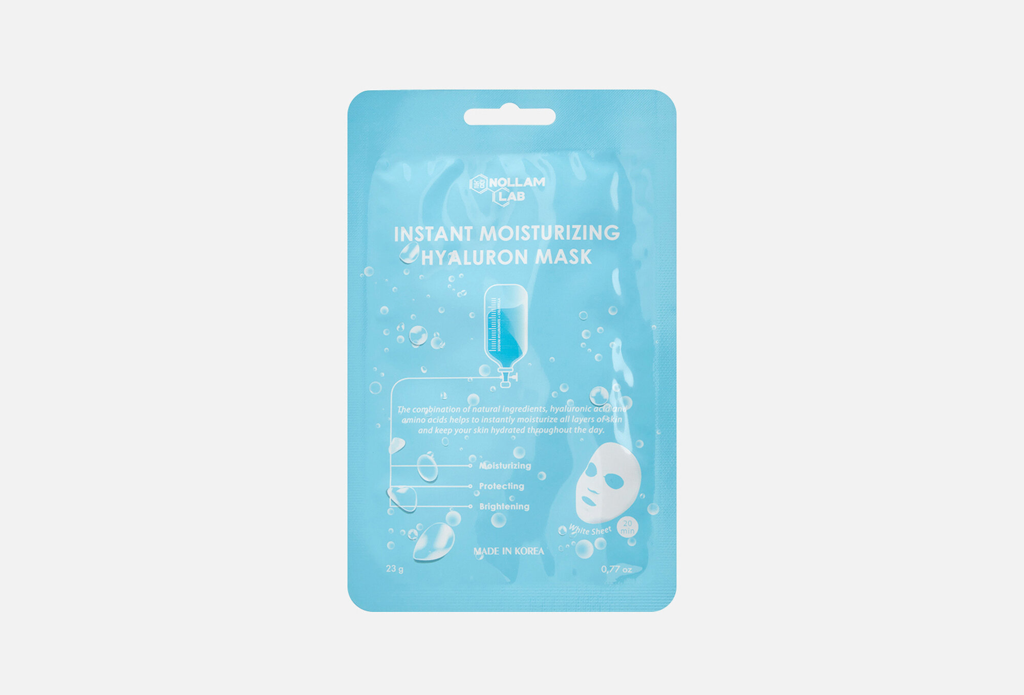 Гиалуроновая тканевая маска для мгновенного увлажнения NOLLAM LAB Instant Moisturizing Hyaluron Mask 23 г
