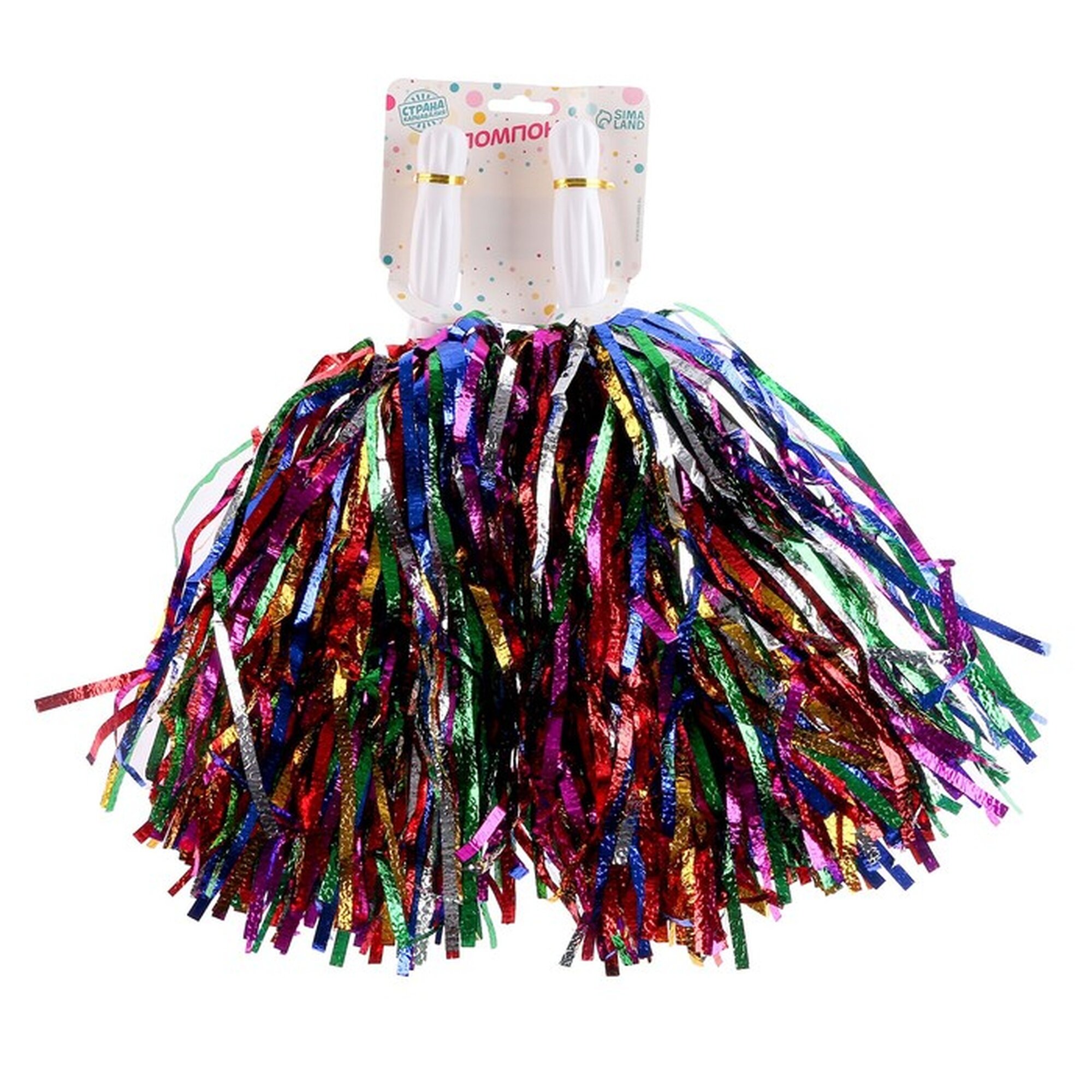 Помпоны для чирлидинга Страна Карнавалия, цвет радужный, набор 2 шт.