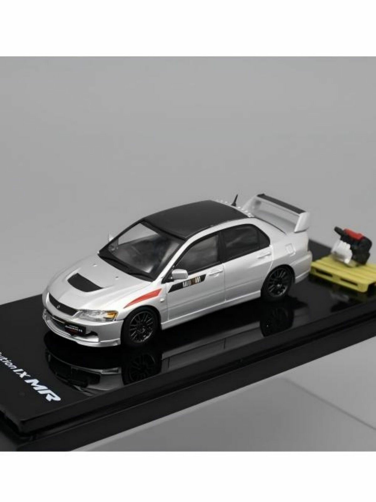 Машинка Hobby Japan 1/64 Mitsubishi EVO IX Model 9th Generation Lancer Silver Die-cast Alloy Car Model Collection Toy Gift