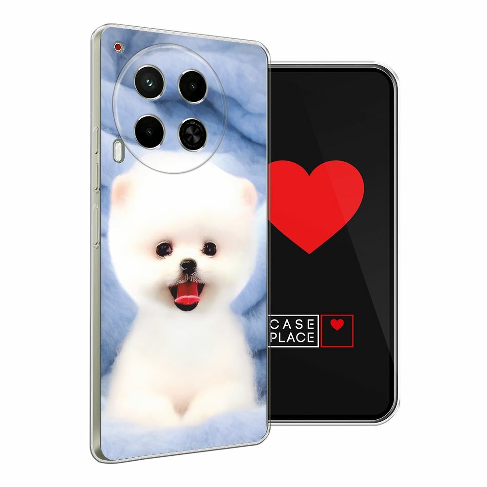 Чехол на Tecno Camon 30 5G / Текно Камон 30 5G с принтом Белый пёсик — фото 1