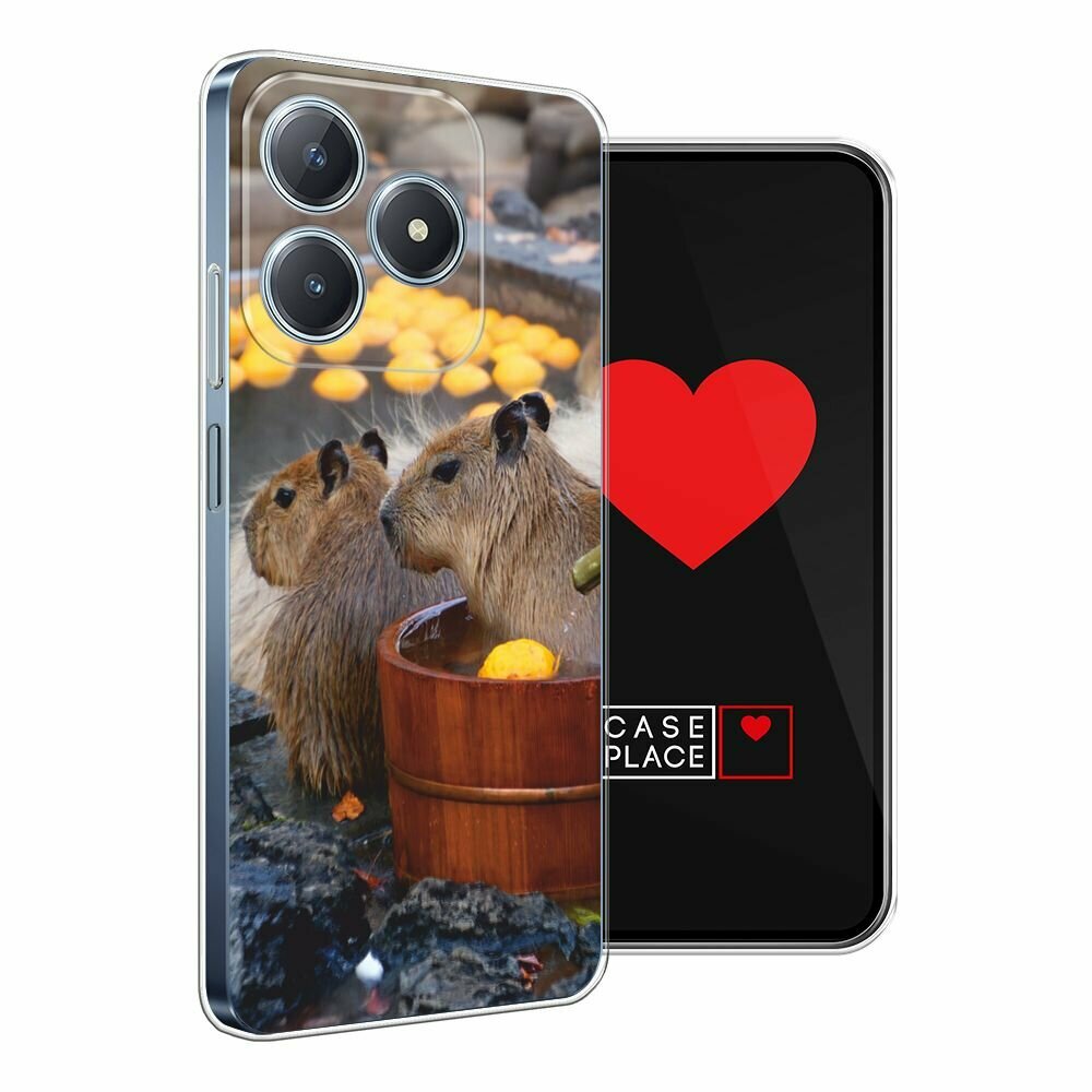 Чехол на Realme C63 / Реалми С63 с принтом "Капибары отмокают" — фото 1