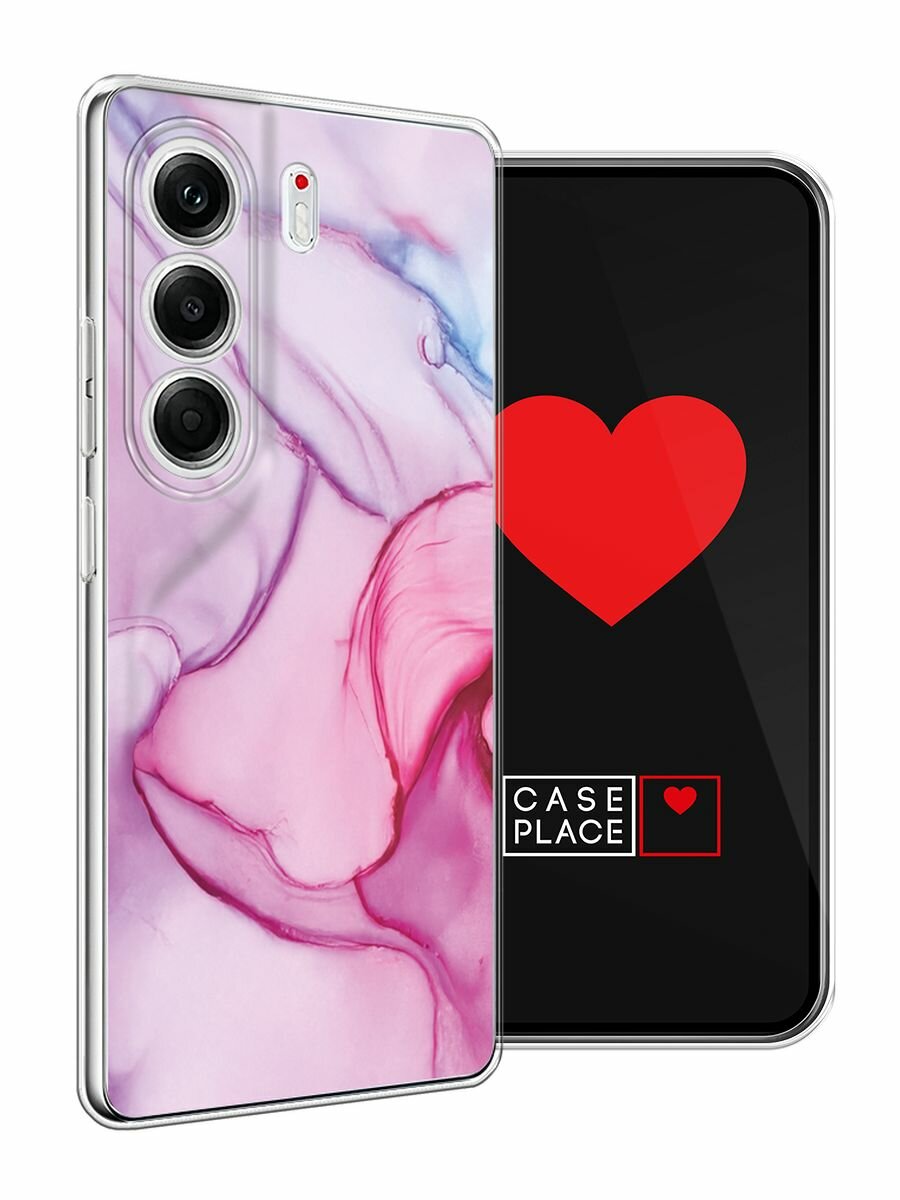 Чехол на Tecno Camon 40 Pro / Текно Камон 40 Про с принтом "Розовые мраморные разводы" — фото 1