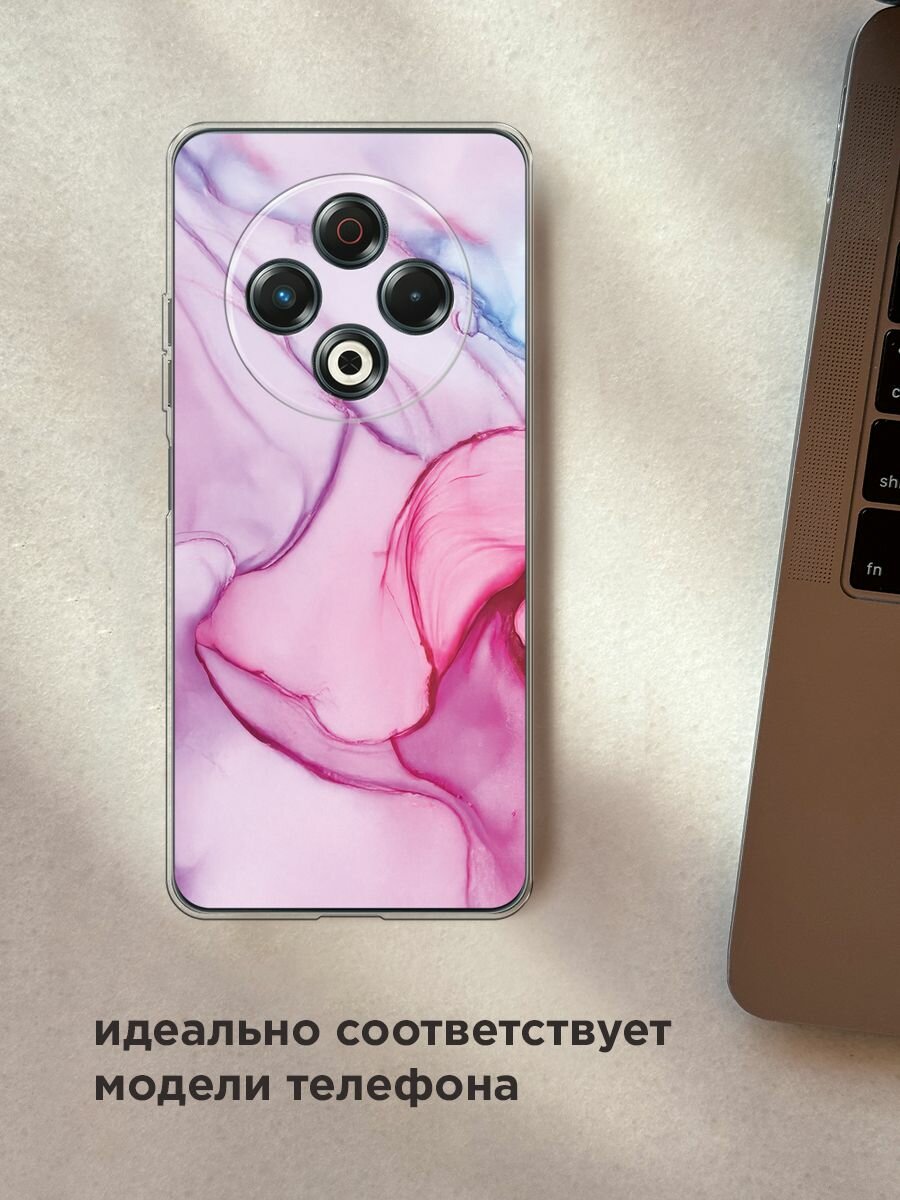 Чехол на Tecno Spark 30 / Текно Спарк 30 с принтом "Розовые мраморные разводы" — фото 1