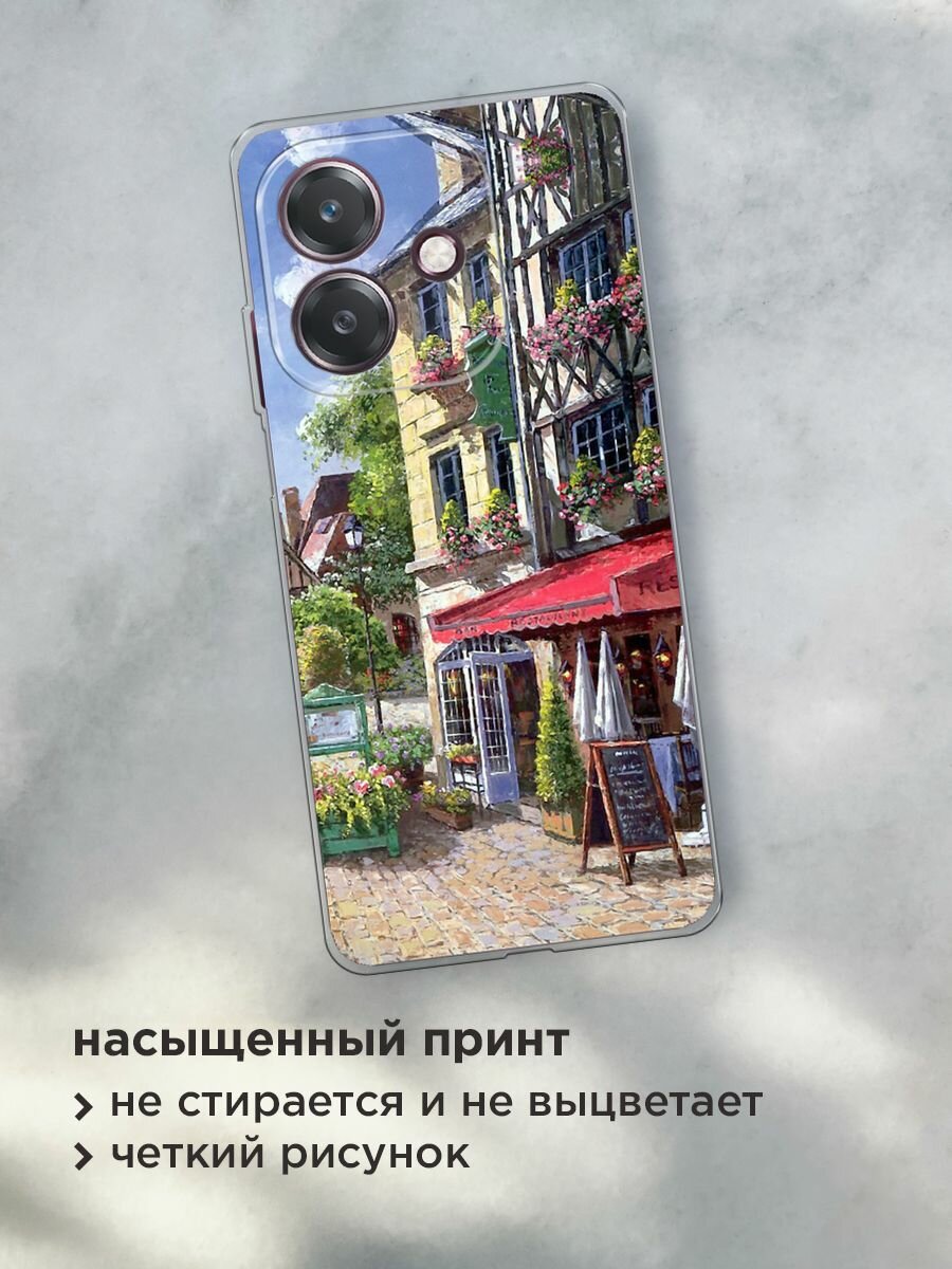 Силиконовый чехол на Oppo A3/A3x / Оппо А3/A3x с принтом "Старая улица" — фото 1