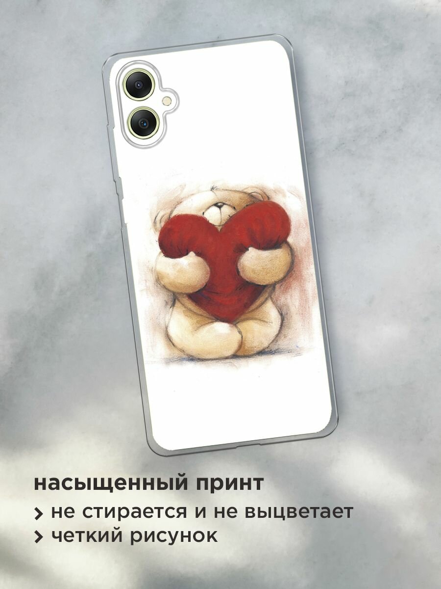 Чехол на Samsung Galaxy A06 / Самсунг Галакси А06 с принтом "Мишка с сердцем 1" — фото 1