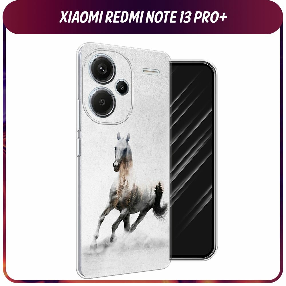 Чехол на Xiaomi Redmi Note 13 Pro+ / Сяоми Редми Нот 13 Про + с принтом "Лошадь лес"