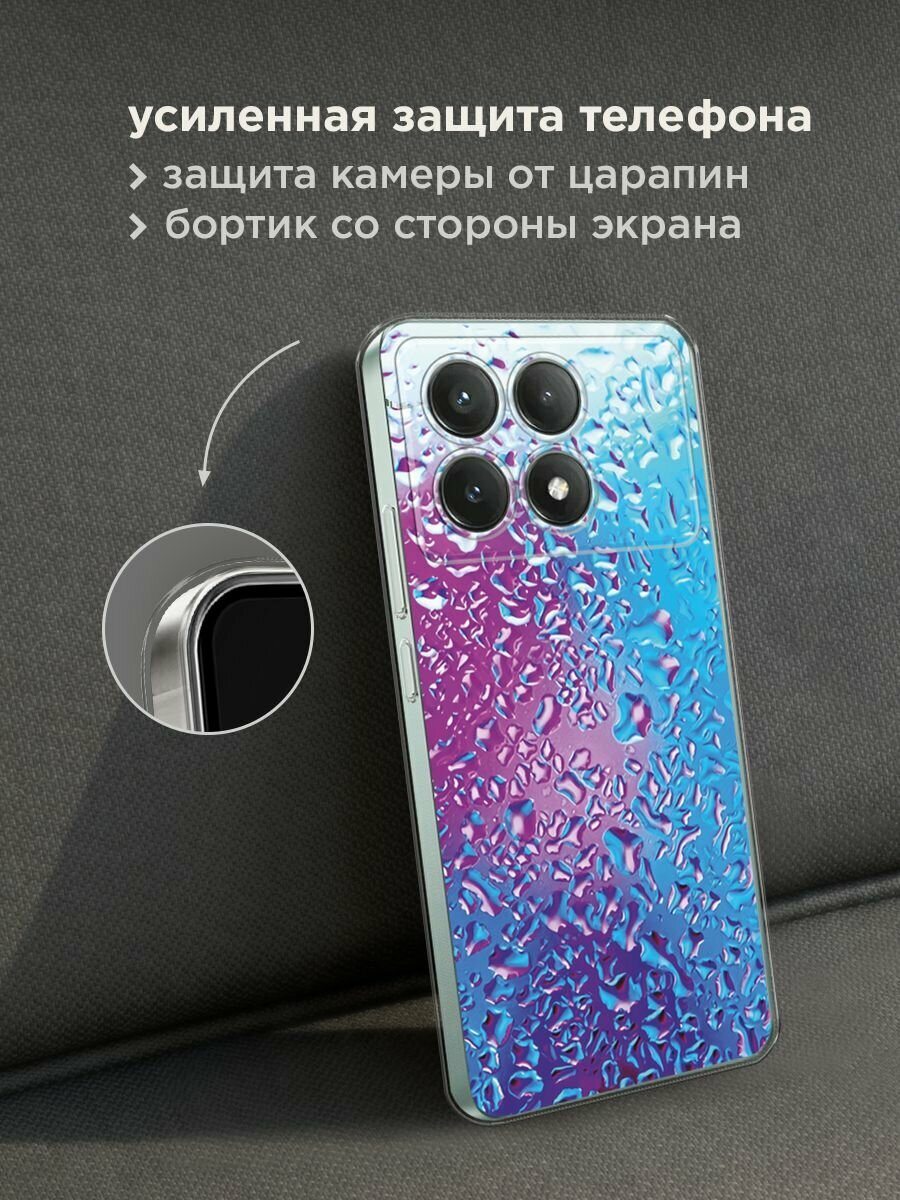 Чехол на Xiaomi Poco X6 PRO 5G / Поко X6 Про 5G с принтом "Капли на стекле" — фото 1