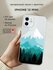 Чехол на Apple iPhone 12 mini / Айфон 12 Мини с принтом "Синяя снежная гора", пр...