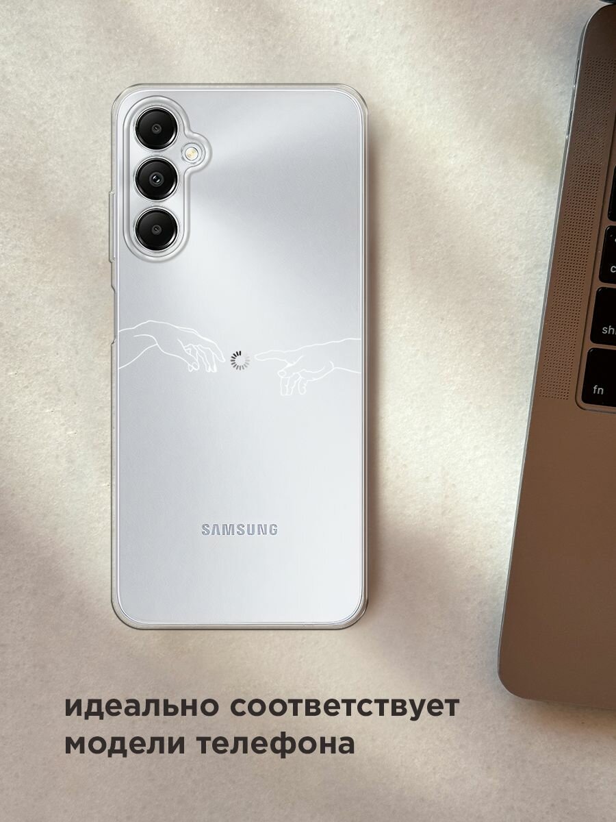 Чехол на Samsung Galaxy A05s / Самсунг Галакси A05s с принтом "Загрузка творения", прозрачный — фото 1