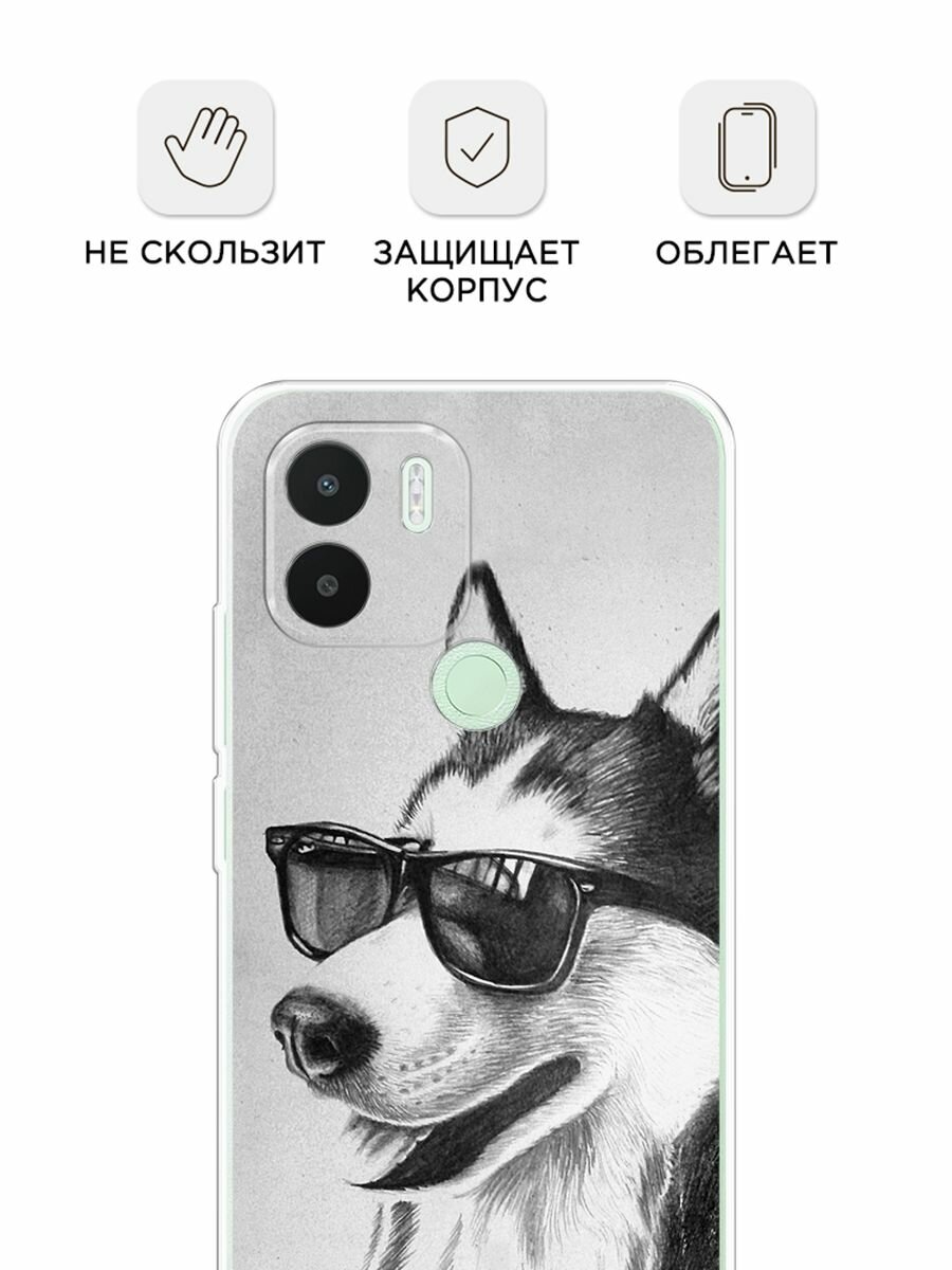 Чехол на Xiaomi Redmi A1+/Redmi A2+/Poco C51/C50 / Редми A1+ с принтом "Крутой Хаске" — фото 1