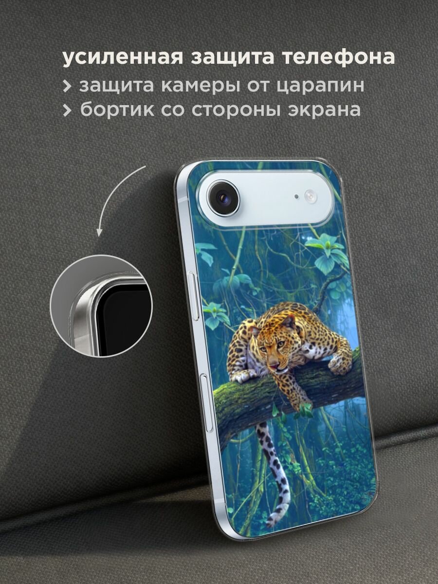 Чехол на Apple iPhone Air / Айфон Айр с принтом "Леопард охотник" — фото 1