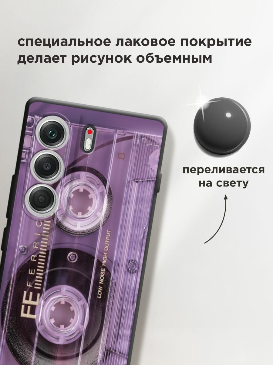 Чехол на Tecno Camon 40 / Текно Камон 40 с принтом "Розовая кассета 2" — фото 1