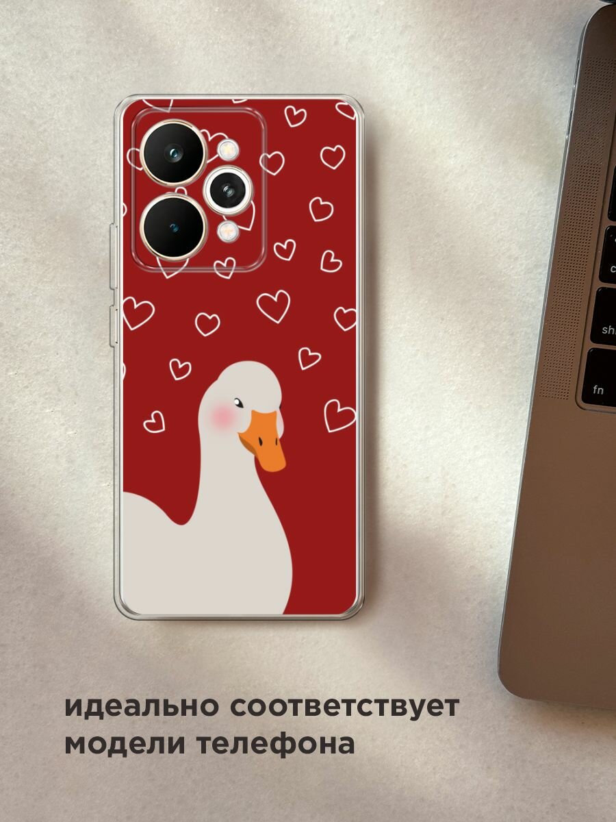 Чехол на Realme 15 Pro / Реалми 15 Про с принтом "Влюблённый гусь 1 - 14 февраля" — фото 1