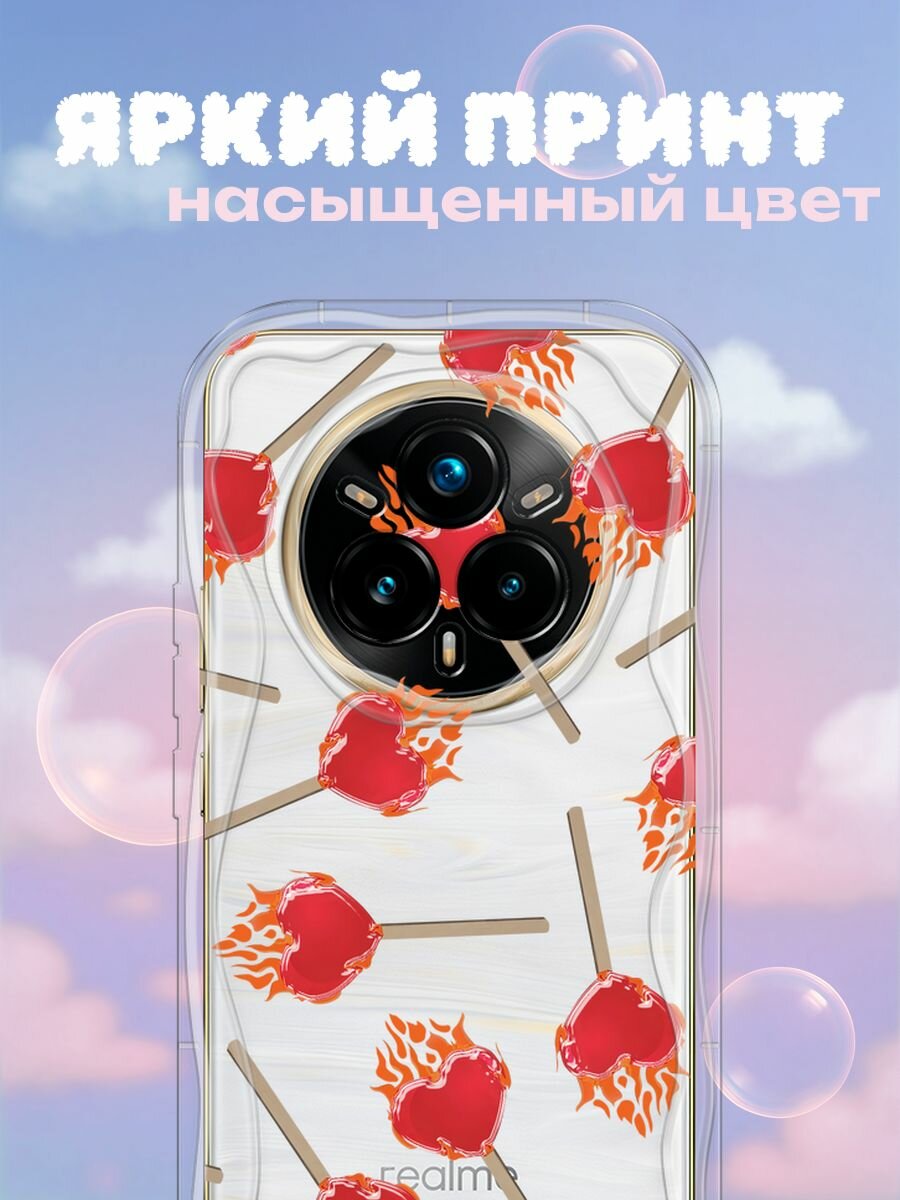Чехол на Realme 14 Pro Plus / Реалми 14 pro plus с принтом Горящие леденцы 2 — фото 1
