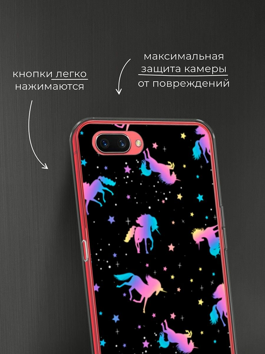 Силиконовый чехол на Oppo A3s / Oppo A3s с принтом "Единороги градиент" — фото 1