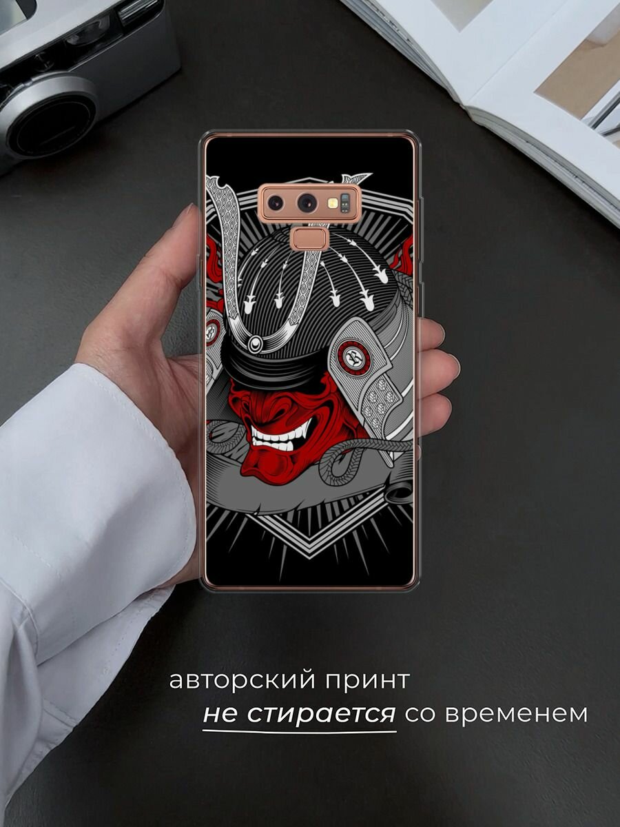 Чехол на Samsung Galaxy Note 9 / Самсунг Галакси Нот 9 с принтом "Красная маска самурая" — фото 1