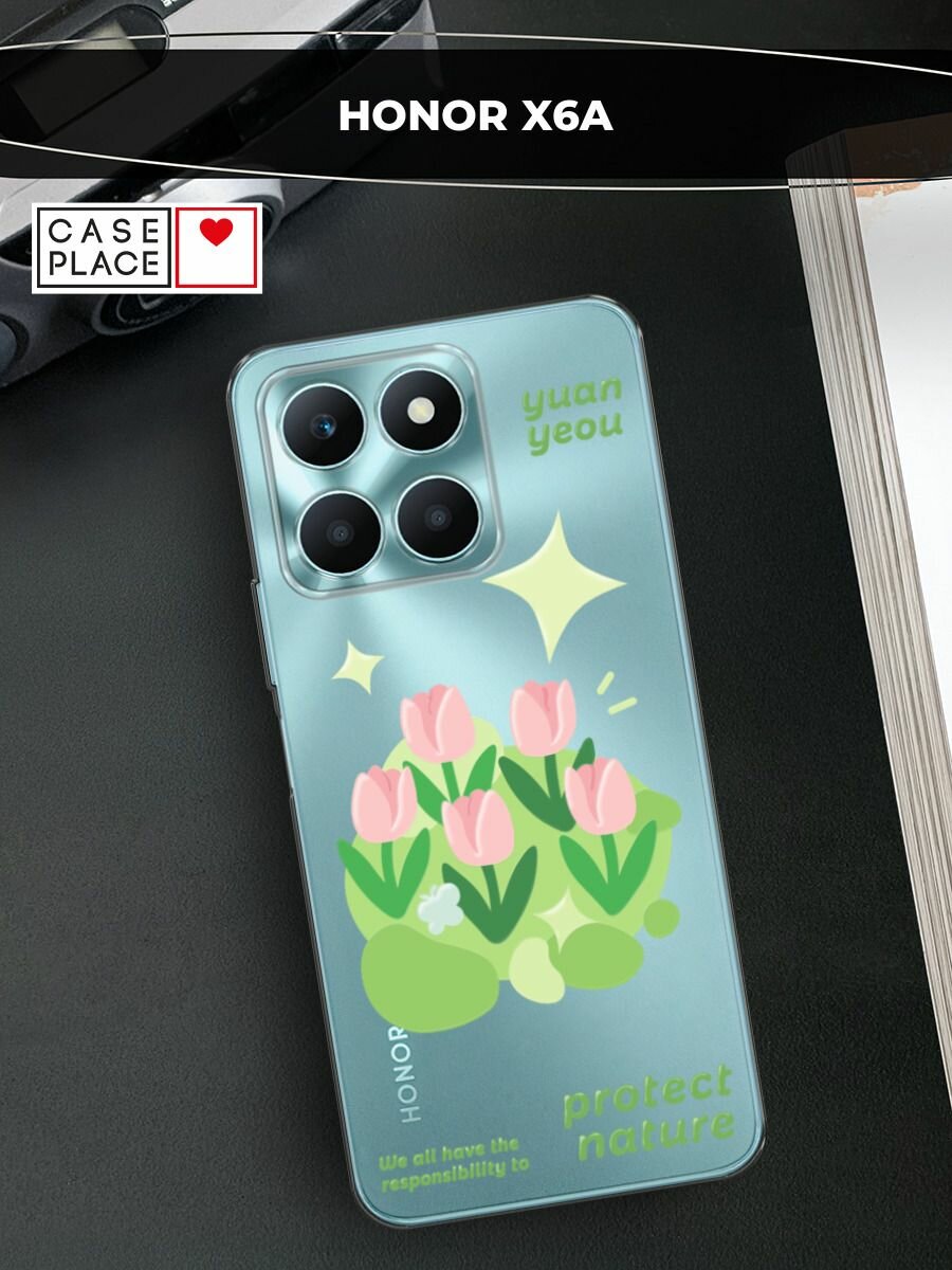 Чехол на Honor X6A / Хонор X6A с принтом "Protect nature"