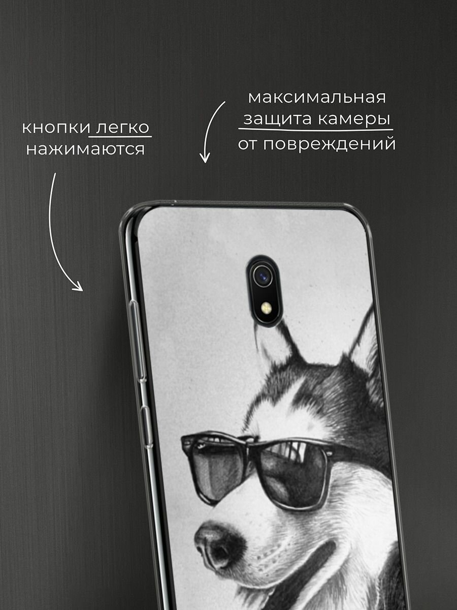 Чехол на Xiaomi Redmi 8A / Сяоми Редми 8А с принтом "Крутой Хаске" — фото 1