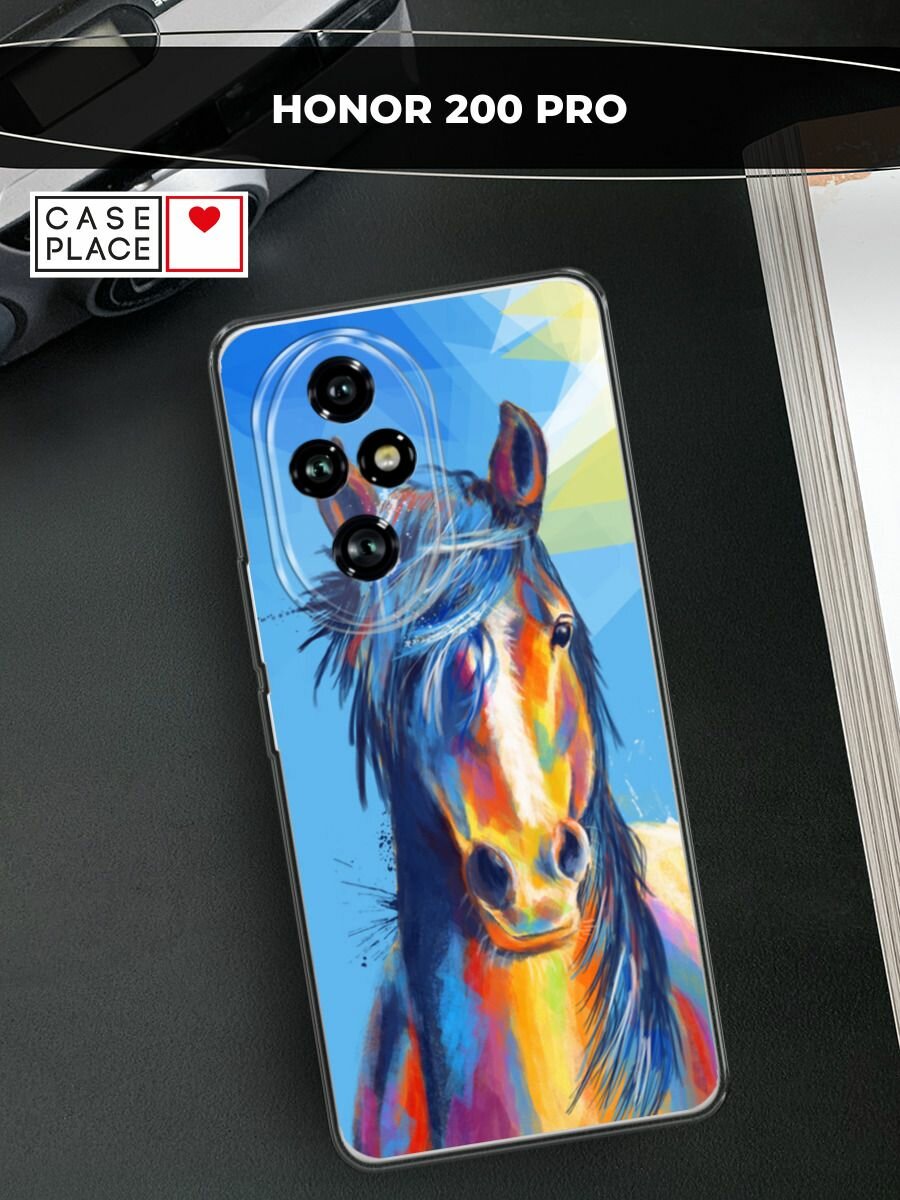 Чехол на Honor 200 Pro / Хонор 200 Про с принтом "Лошадь арт 3"