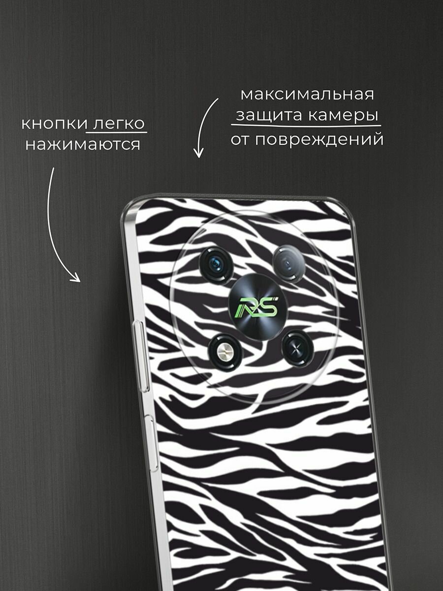 Силиконовый чехол на Itel RS4 / Ител РС4 с принтом "Принт зебра" — фото 1