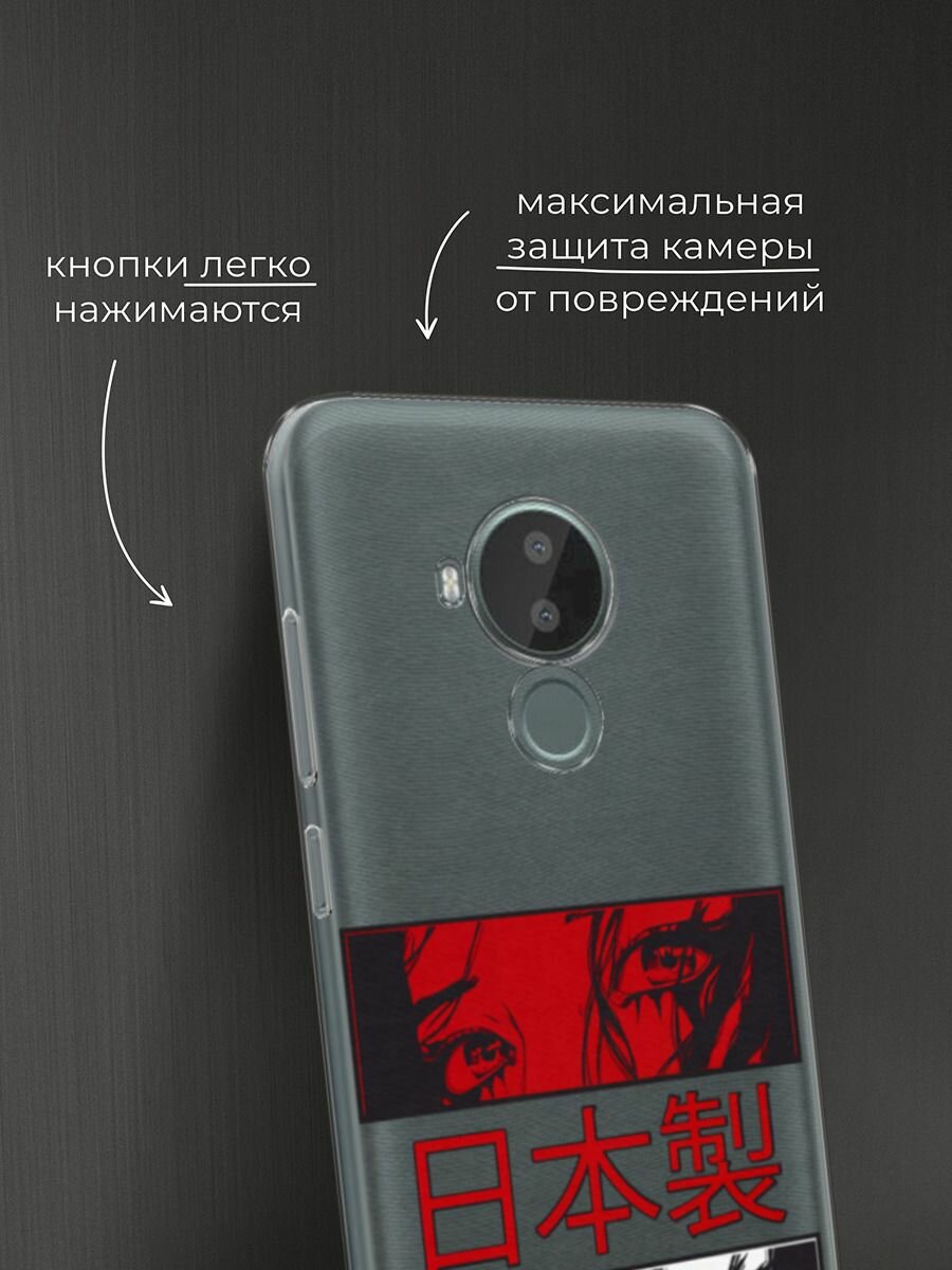 Чехол на Nokia C30 / Нокия C30 с принтом "Аниме глаза манга", прозрачный — фото 1