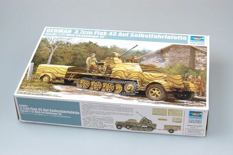 Trumpeter 1/35 01527 Немецкая 3.7cm Flak 43 Sd. Kfz.7/2 сборная модель танка