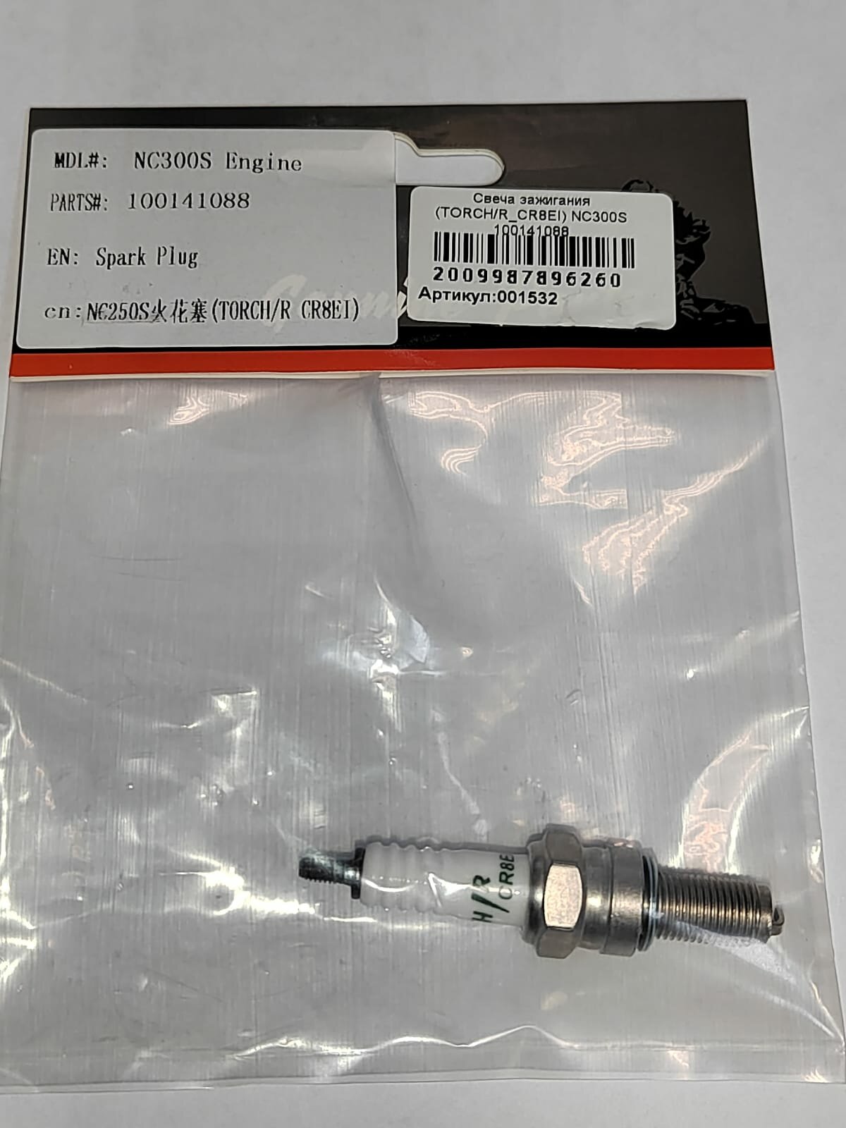 Свеча зажигания (TORCH/R_CR8EI) NC300S 100141088