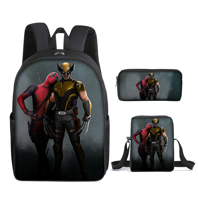 Рюкзак trendy deadpool three piece set, waterproof, geometric print, style 22
