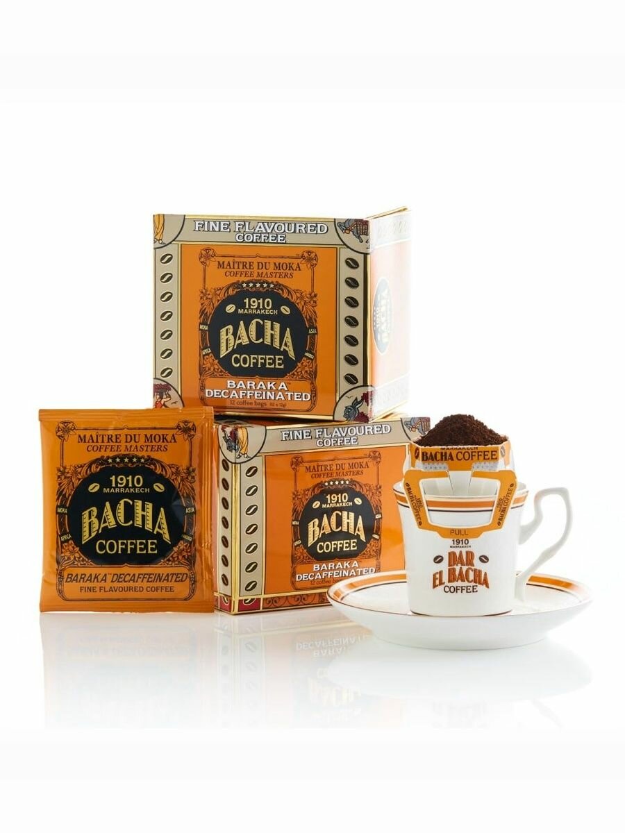 Кофе без кофеина с шоколадом и апельсином BARAKA DECAFFEINATED COFFEE BACHA