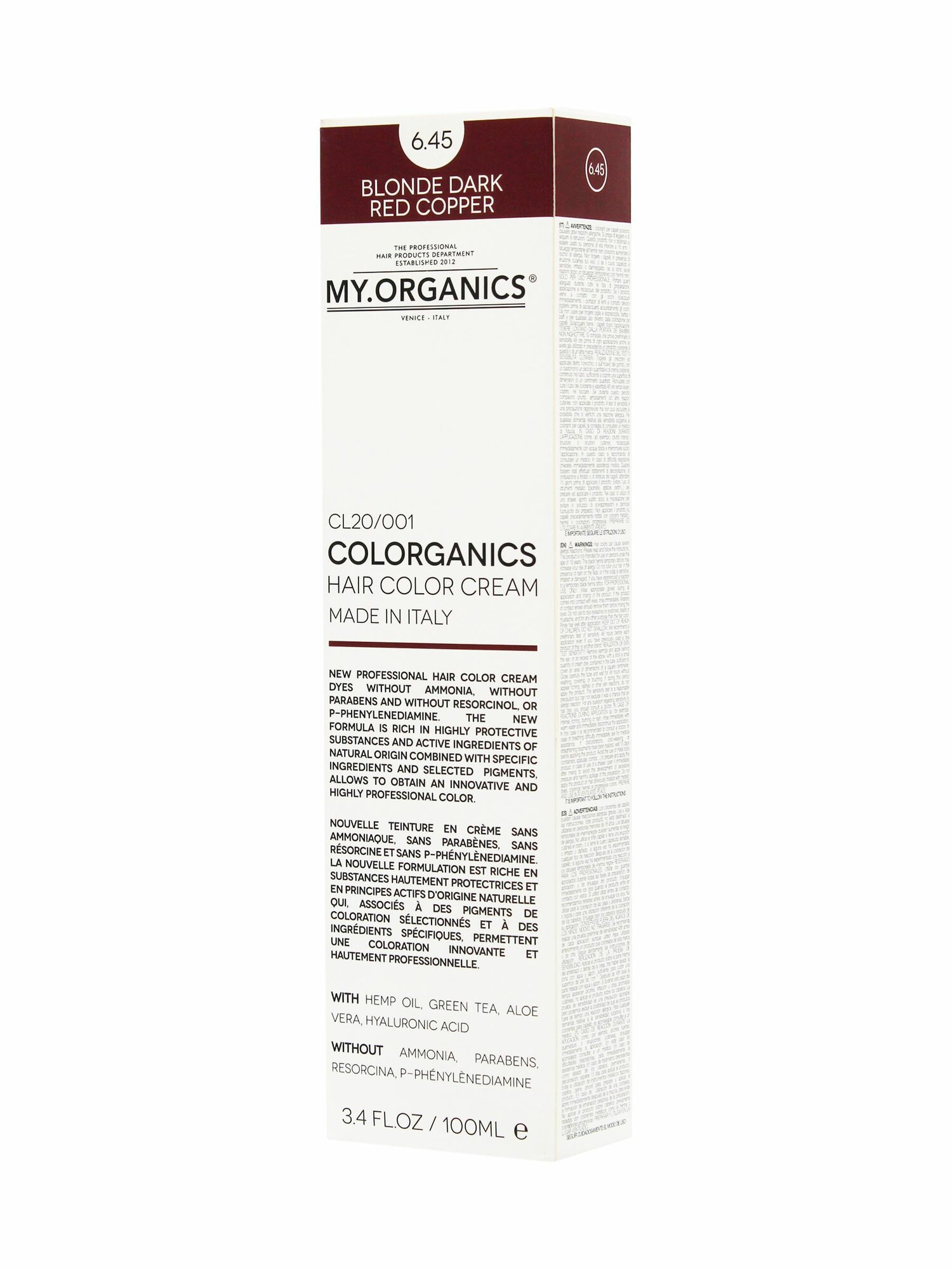 My.Organics Крем-краска Colorganics, 6.45 Темный красно-медный блондин, 100 мл