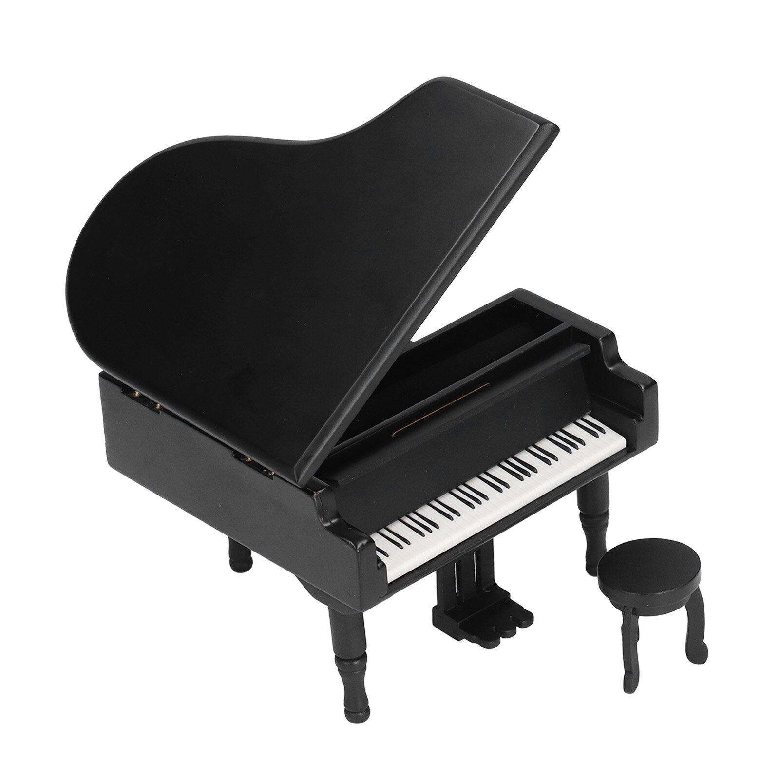 Музыкальная шкатулка в форме пианино, деревянная имитация музыкальной шкатулки-пианино, украшение на Рождество, день рождения, День святого Валентина, подарок, черный