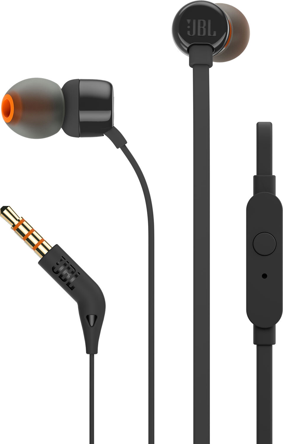 Наушники JBL Tune 110, проводные, внутриканальные, I-образный штекер, 1.1 м, чёрные