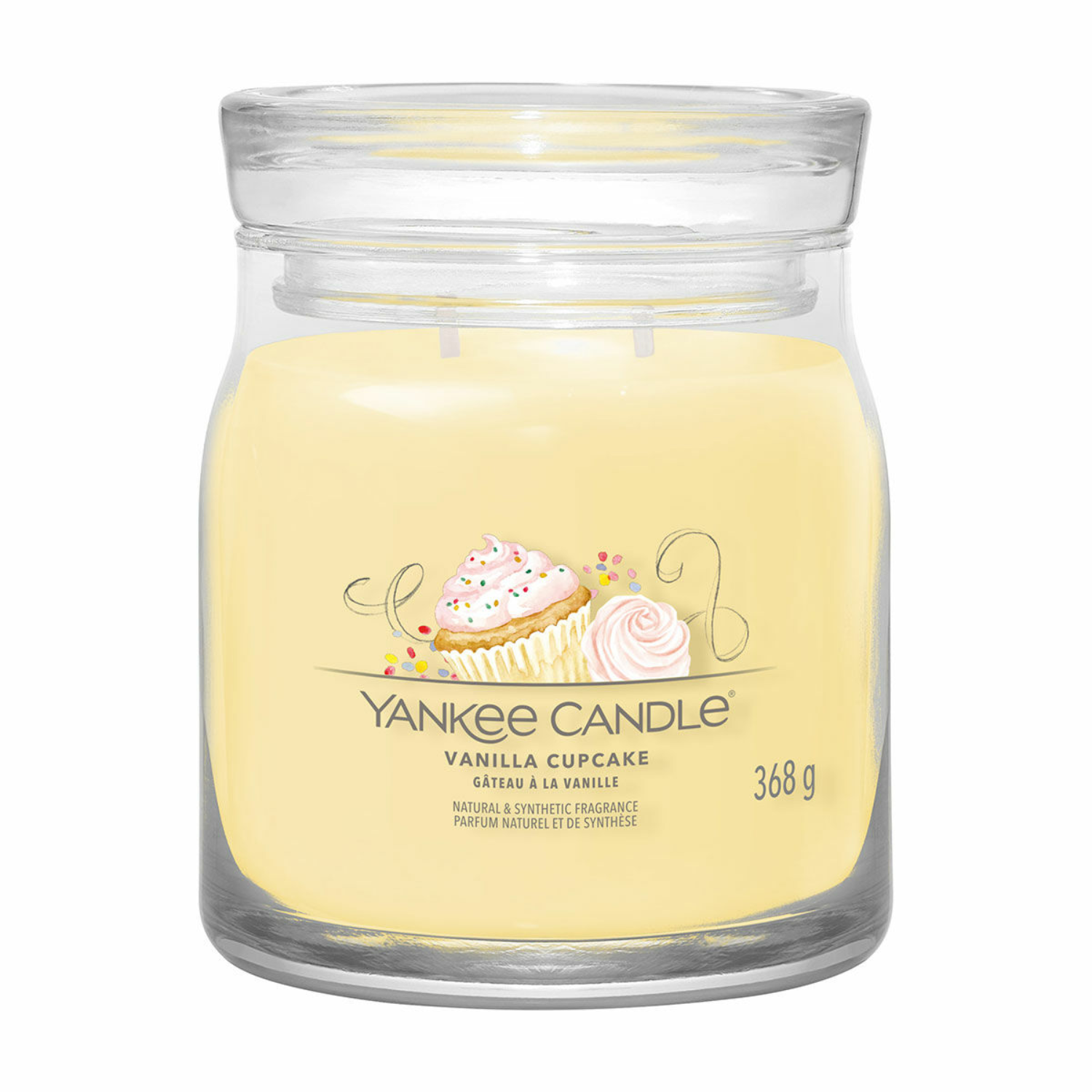 Ароматическая свеча Yankee Candle SIGNATURE "Ванильный капкейк/VANILLA CUPCAKE", средняя