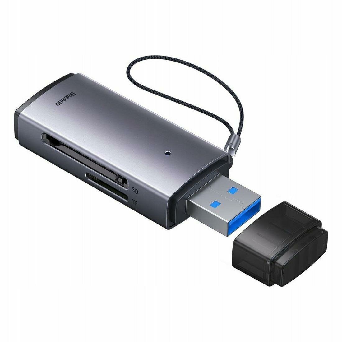 Картридер Baseus Lite Series USB-A to SD/TF Card Reader Grey (WKQX060013)