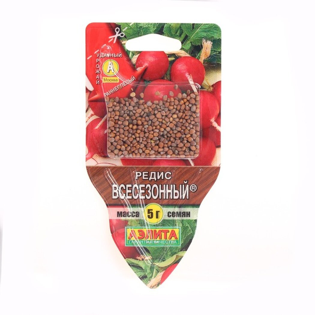Семена редиса Агрофирма аэлита "Всесезонный", раннеспелые, высокоурожайные, 5г