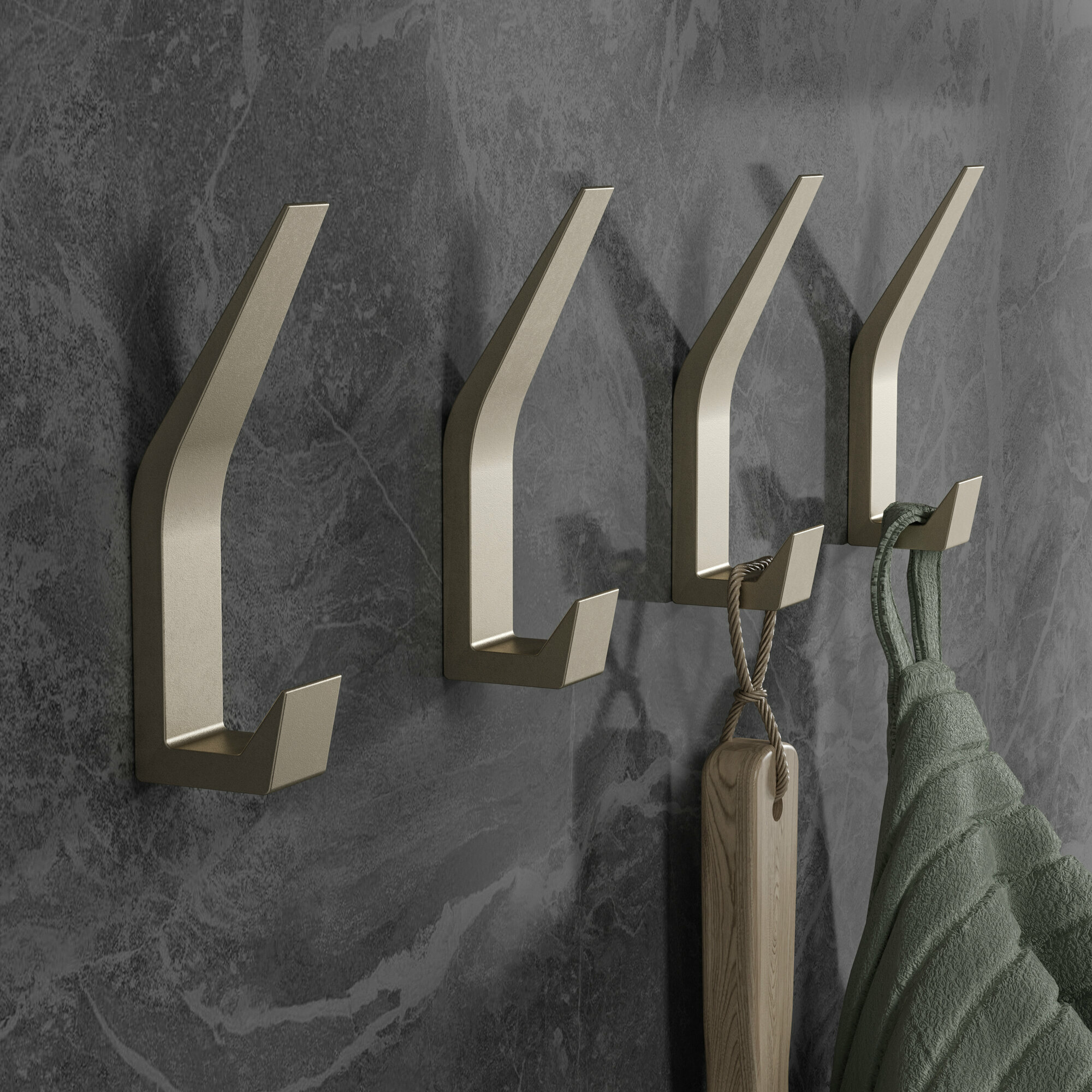 Крючок настенный, матовое золото, ABS-пластик, 10х3х2 см, Мебельно "Лофт"