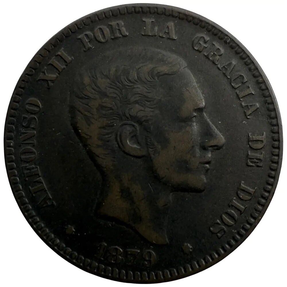 Испания 10 сентимо 1879 г.