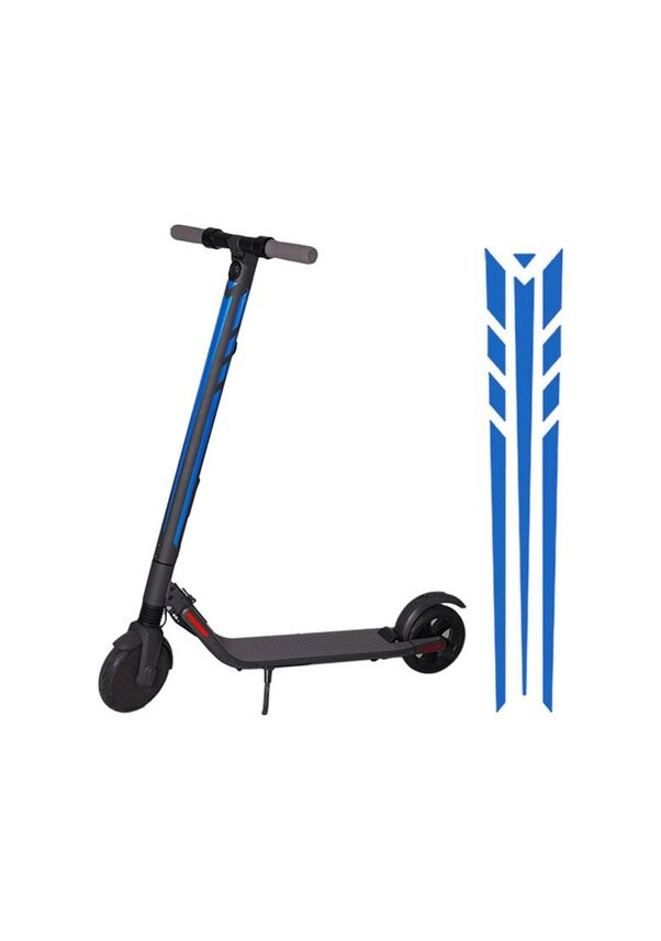 Комплект светоотражающих наклеек из ПВХ для предупреждения о вождении в ночное время для электросамокатов Ninebot E22/Es1/Es2/Es4 - синего цвета