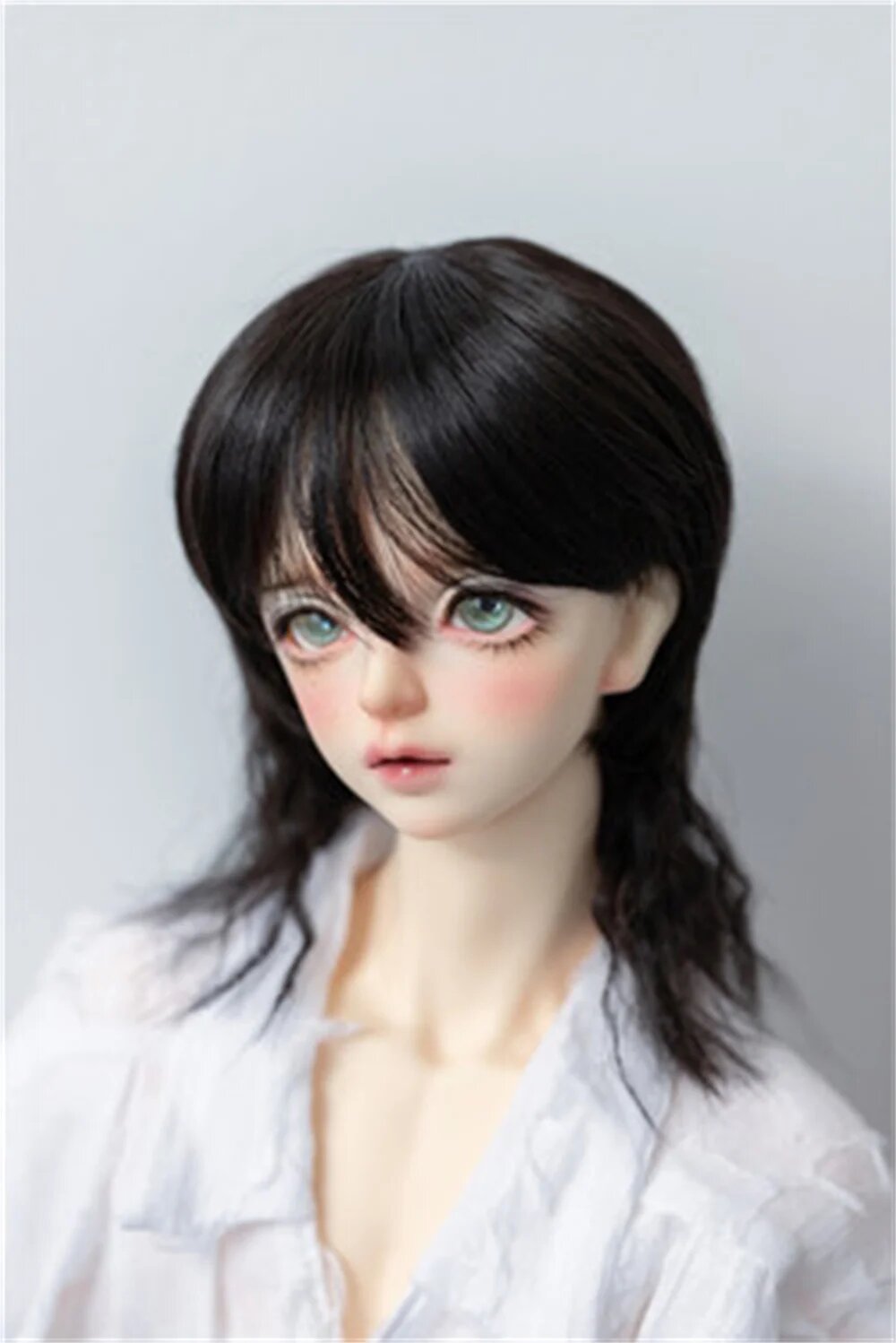 Высокотемпературный шелковый парик для кукол BJD/SD 1/3 1/4 1/6 черный Black, 1-4 Size