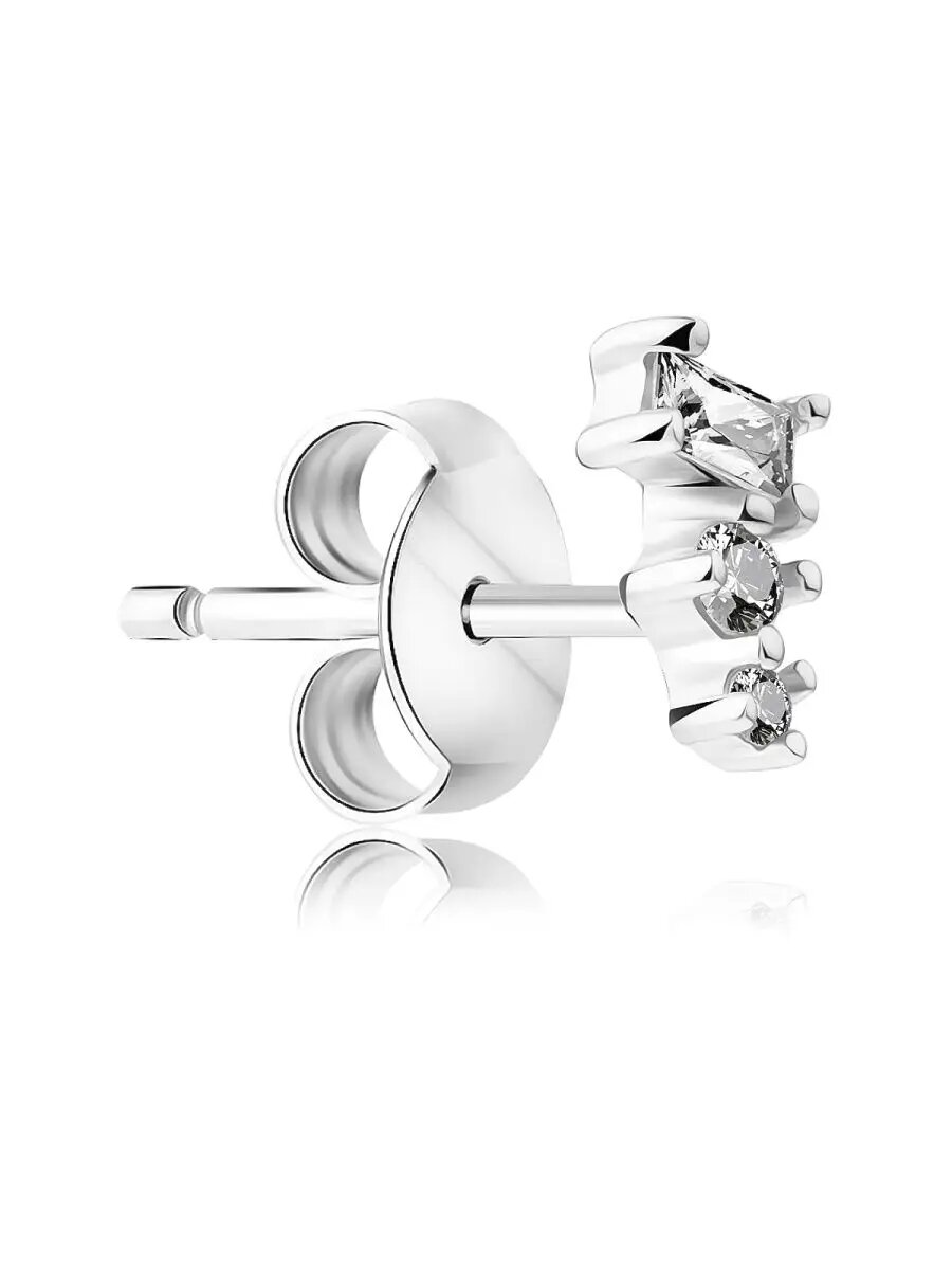 Серьги, серебро, 925 проба, фианит