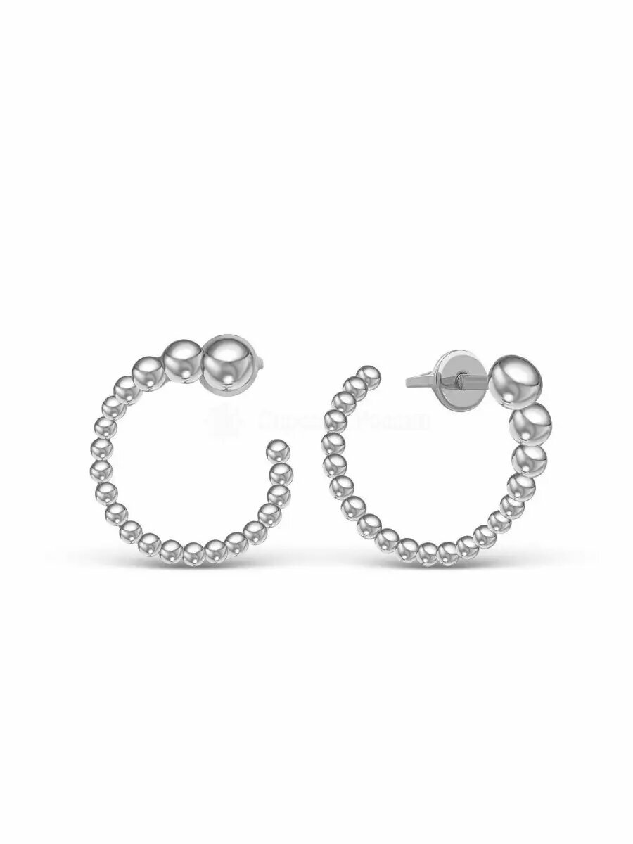 Серьги пусеты, серебро, 925 проба, родирование