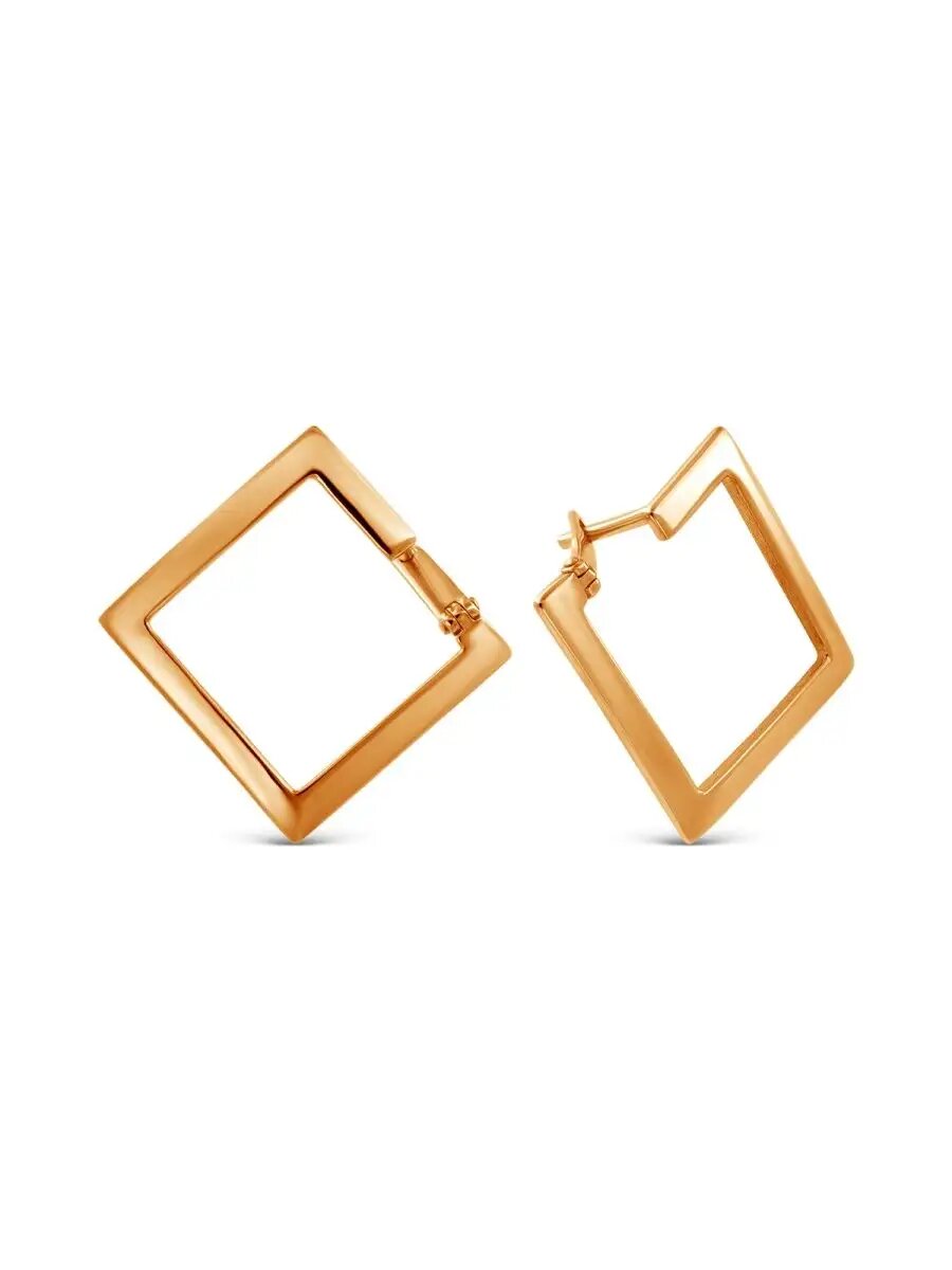 Серьги конго, серебро, 925 проба, золочение