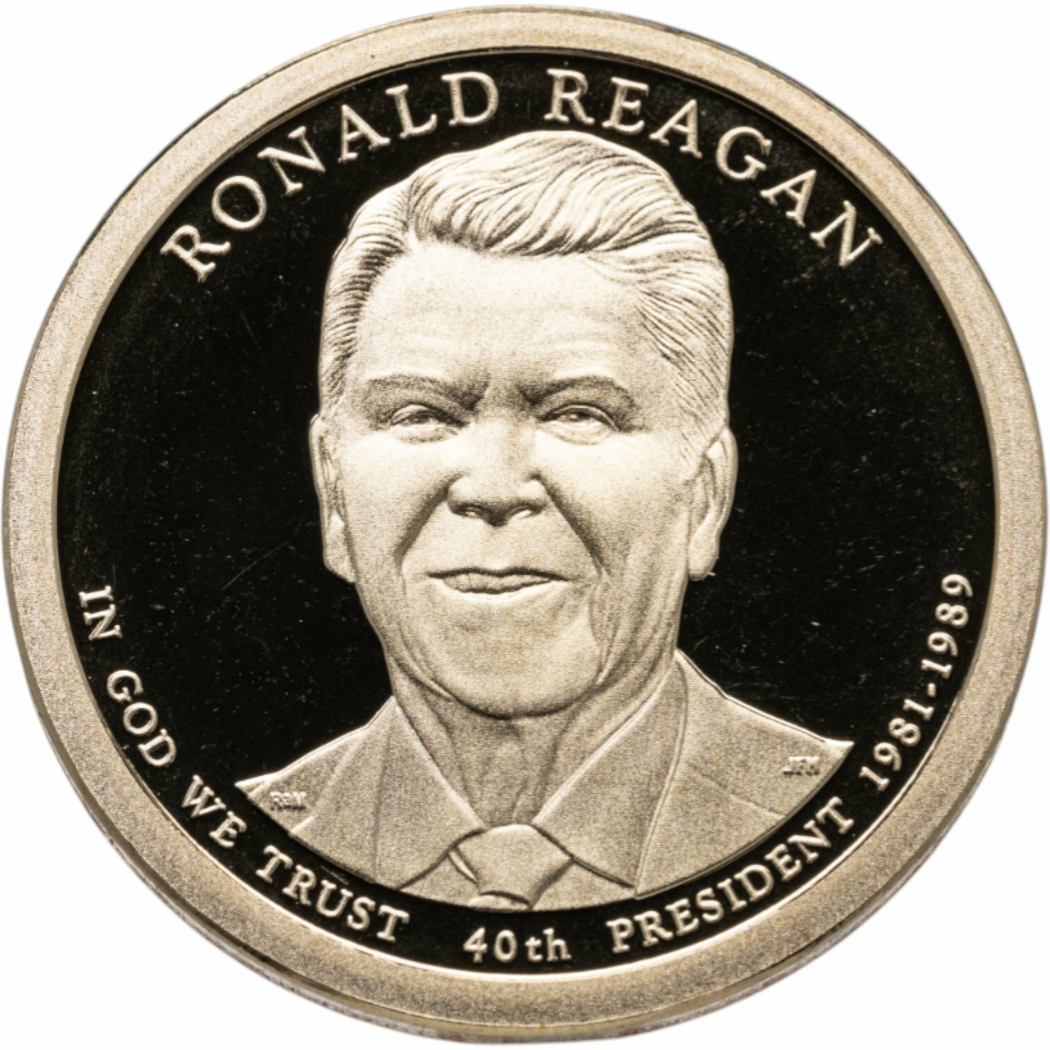 США 1 доллар dollar 2016 S Президент США - Рональд Рейган 1981-1989 знак монетного двора: "S" - Сан-Франциско, Медь, в сохранности Proof