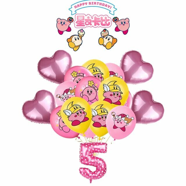 Украшения для детского дня рождения в стиле аниме «Кирби», посуда, праздничные атрибуты, тарелки, салфетки, воздушные шары, подарки для детских праздников